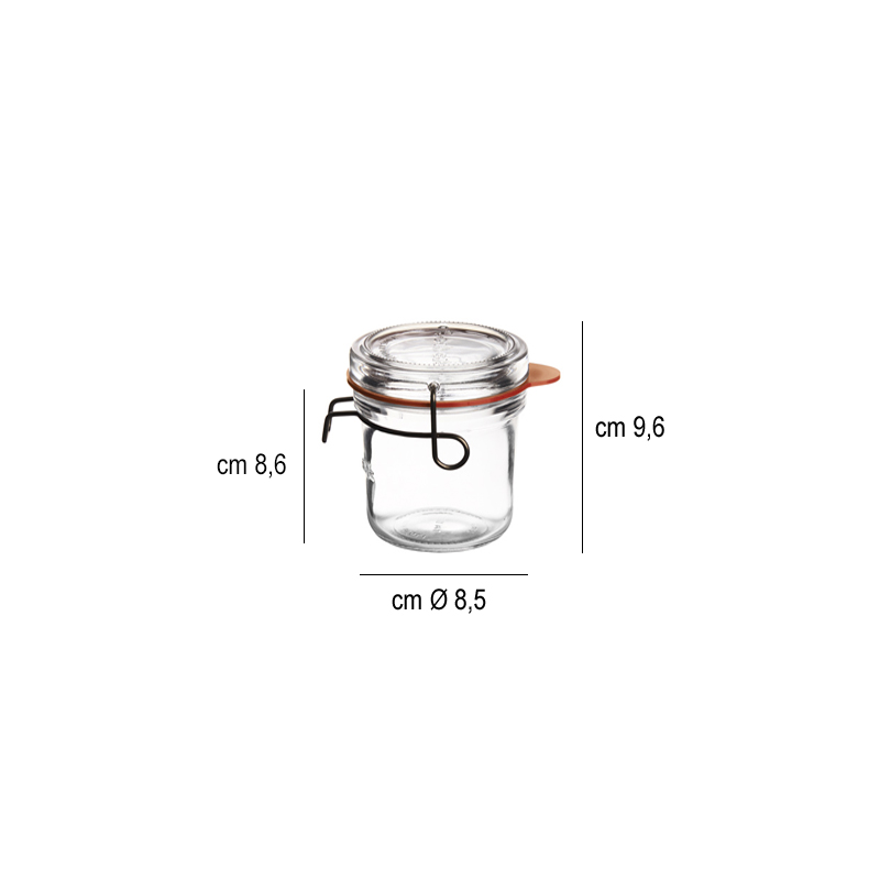 Barattolo vetro lock eat con gancio e tappo cl. 20 | Rausa srl